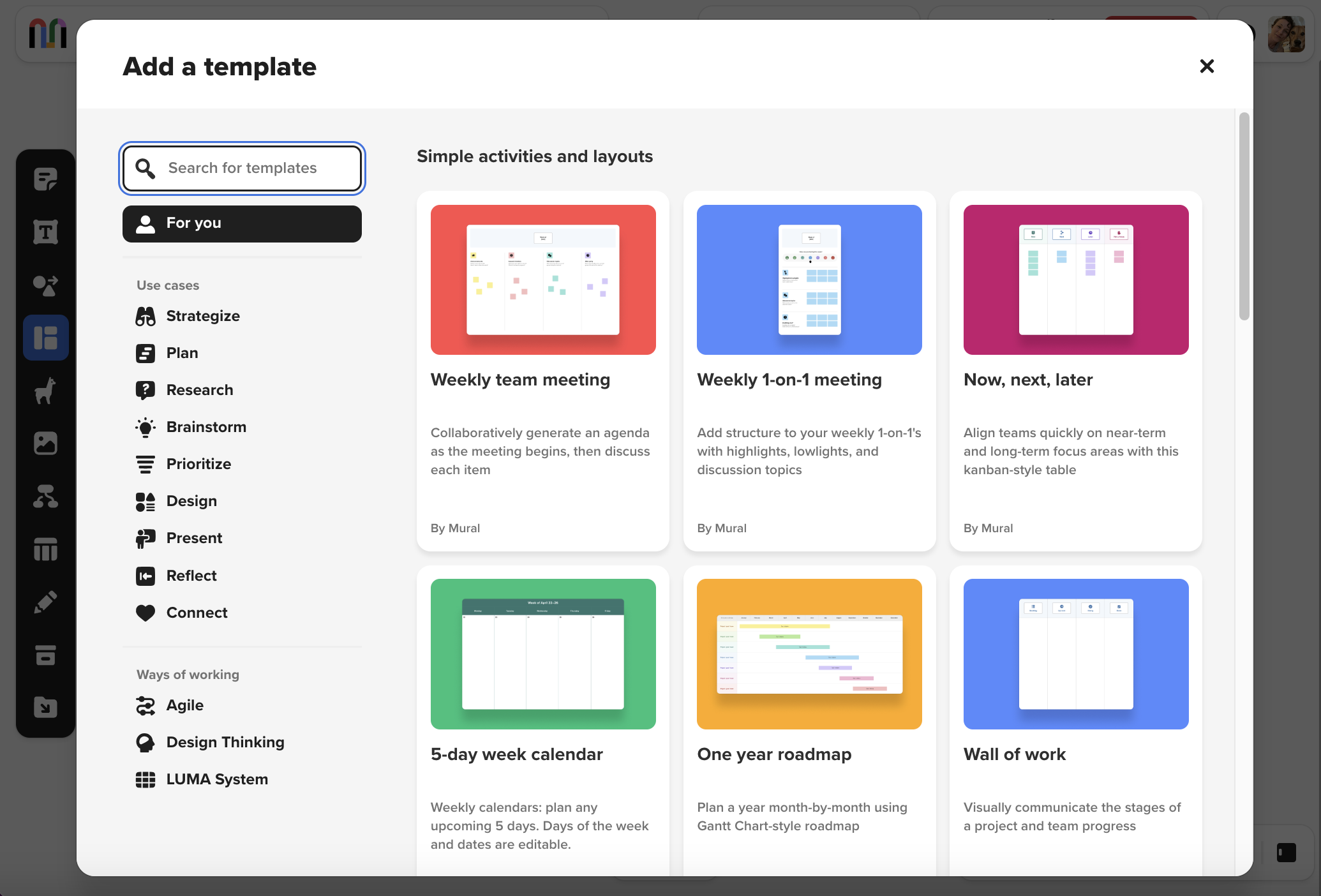 Add a template object to your canvas