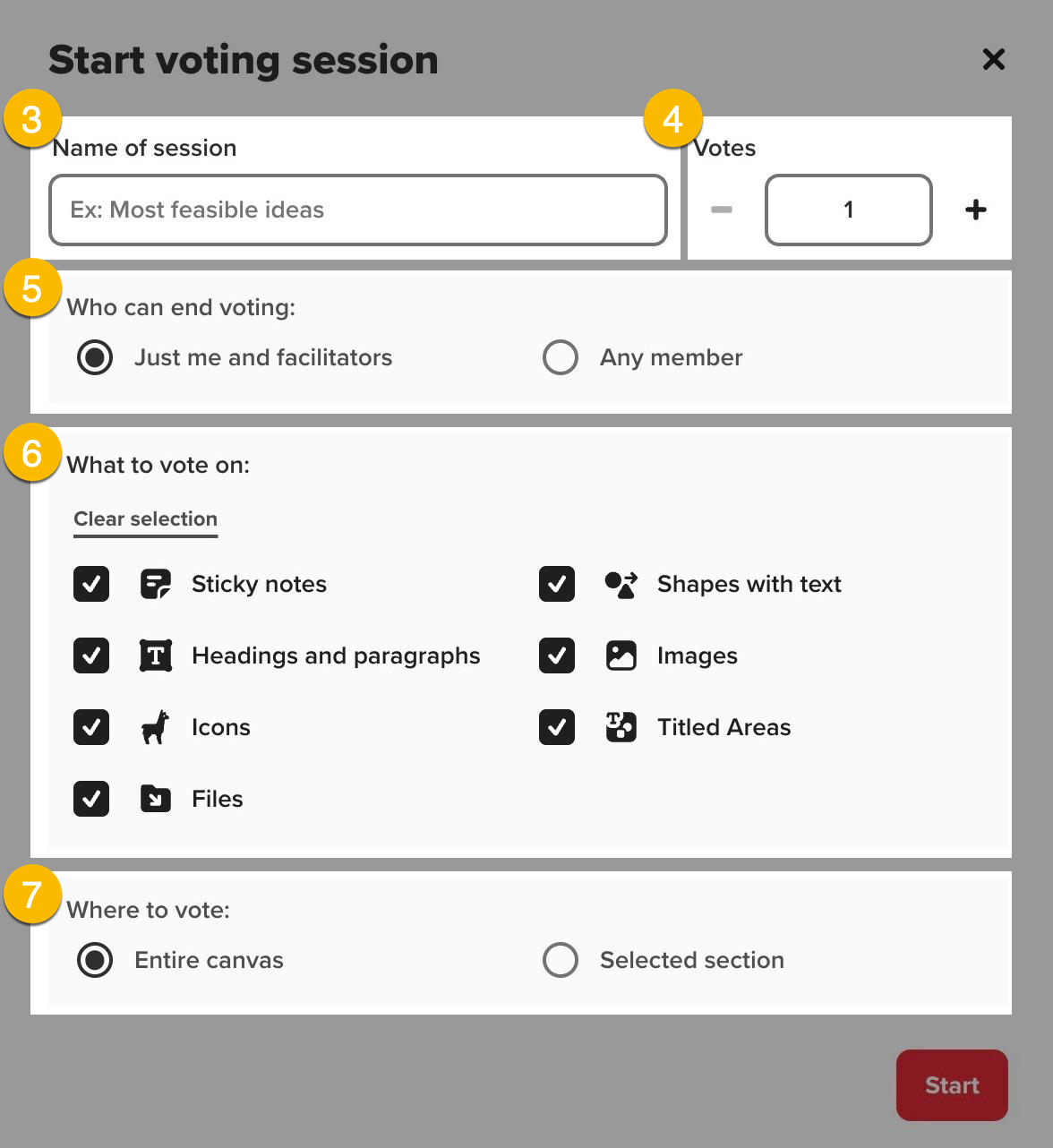 Voting sessions