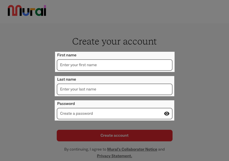 Sign up for a Mural account